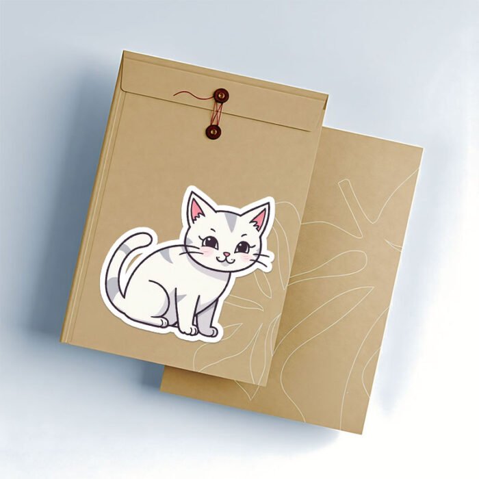 Cat Line Drawing Stickers | Minimal Digital Set