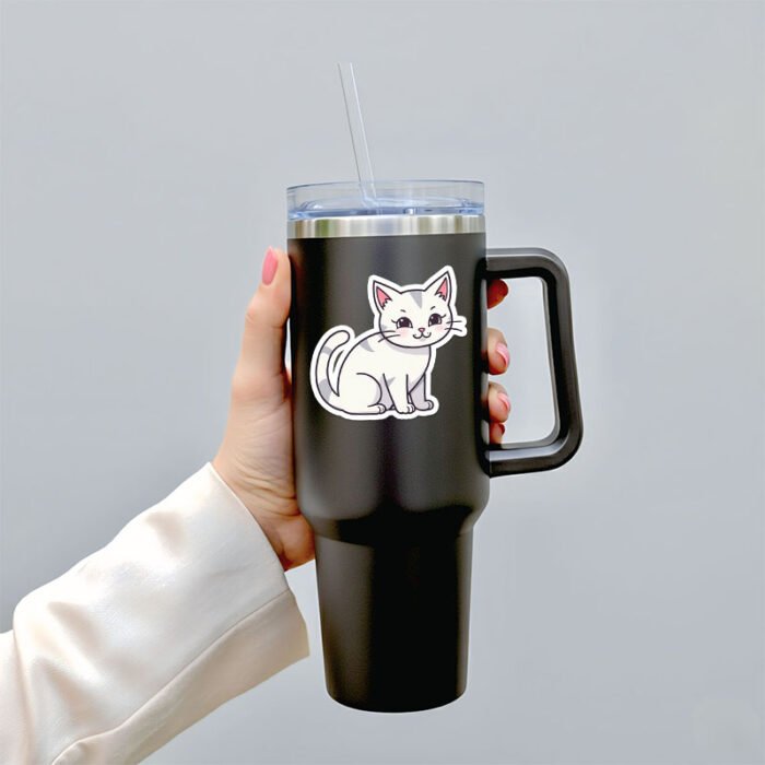 Cat Line Drawing Stickers | Minimal Digital Set